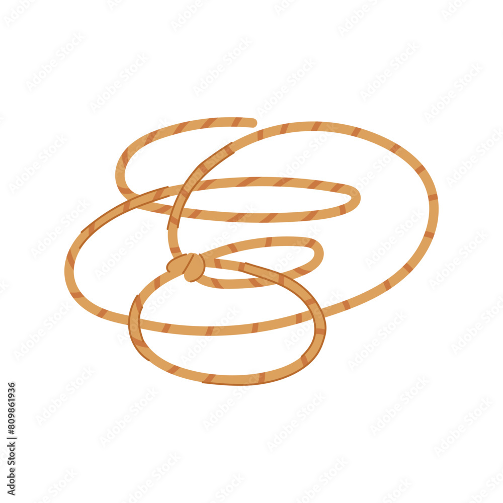 rope lasso cartoon. western rodeo, frame string, border line rope lasso ...