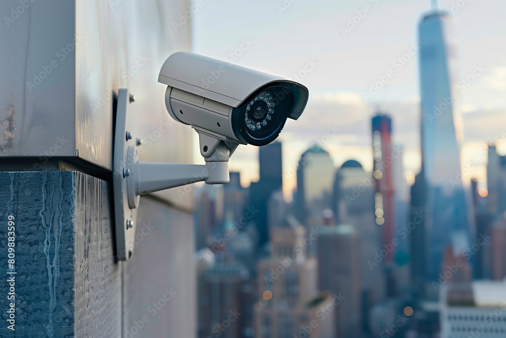 With the city skyline as its backdrop, a close-up image showcases the ...