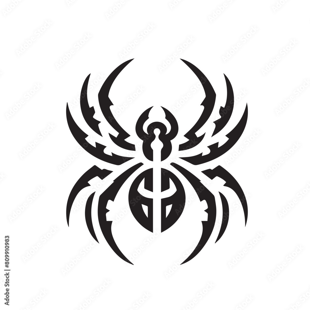 Spider Logo - Inspired Tribal Tattoo Design Stock Vector | Adobe Stock