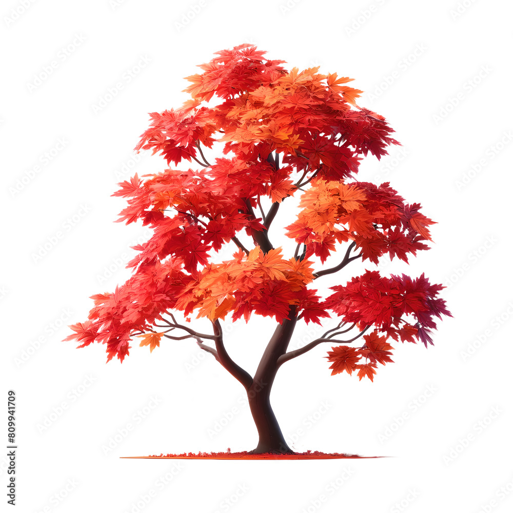 Japanese Maple Tree in Autumn with transparent Background Clip Art ...