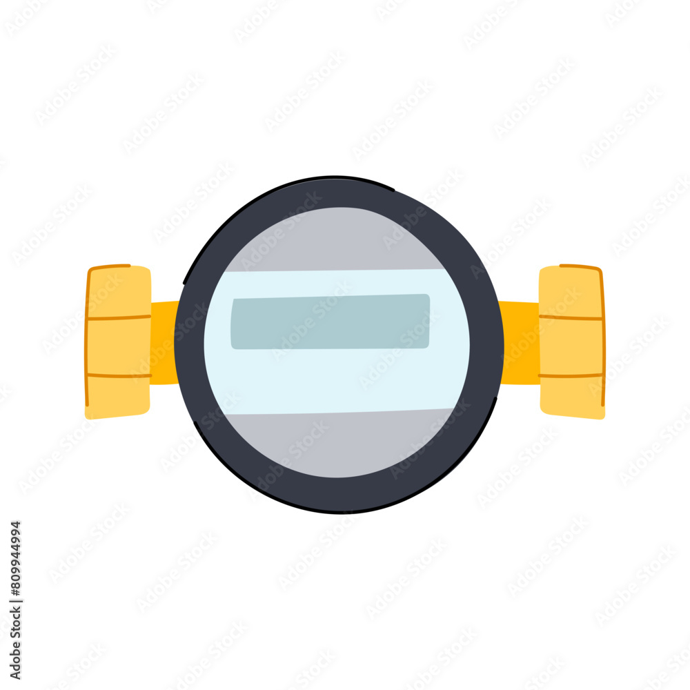 natural water gas meter cartoon. control boiler, hvac technician, bill ...