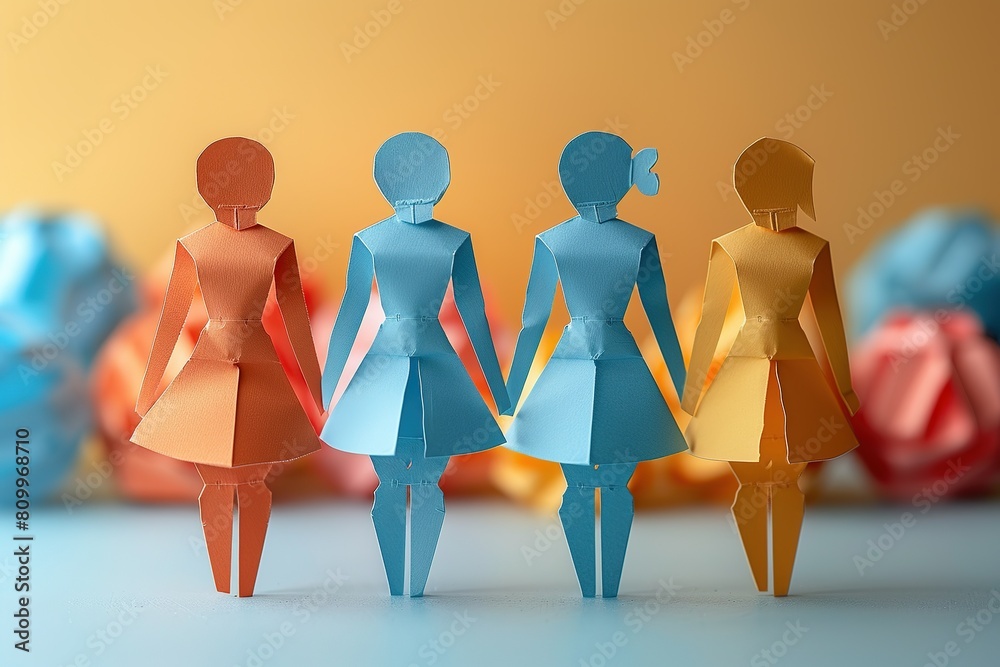 concept person community paper symbol team connection silhouette woman ...