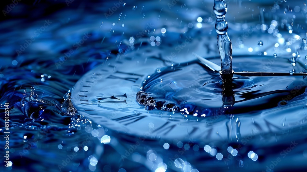 Ilustración de Stock Time flows like water. Imagine a water clock with ...