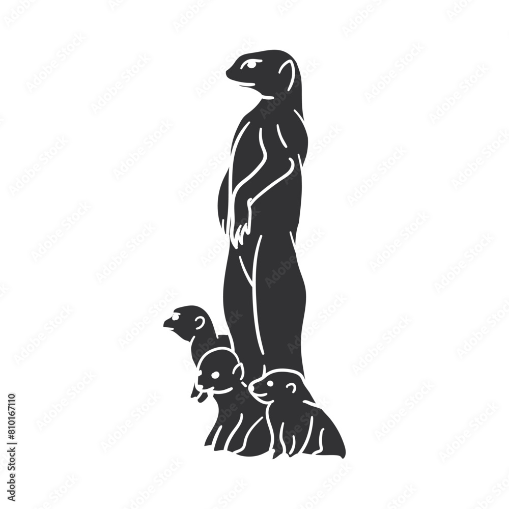 Meerkat Icon Silhouette Illustration. African Animals Vector Graphic ...