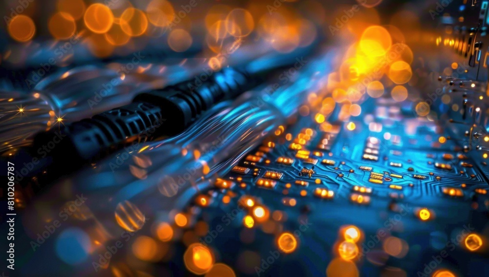 Freeze the moment as data packets zip through cables, illustrating the ...