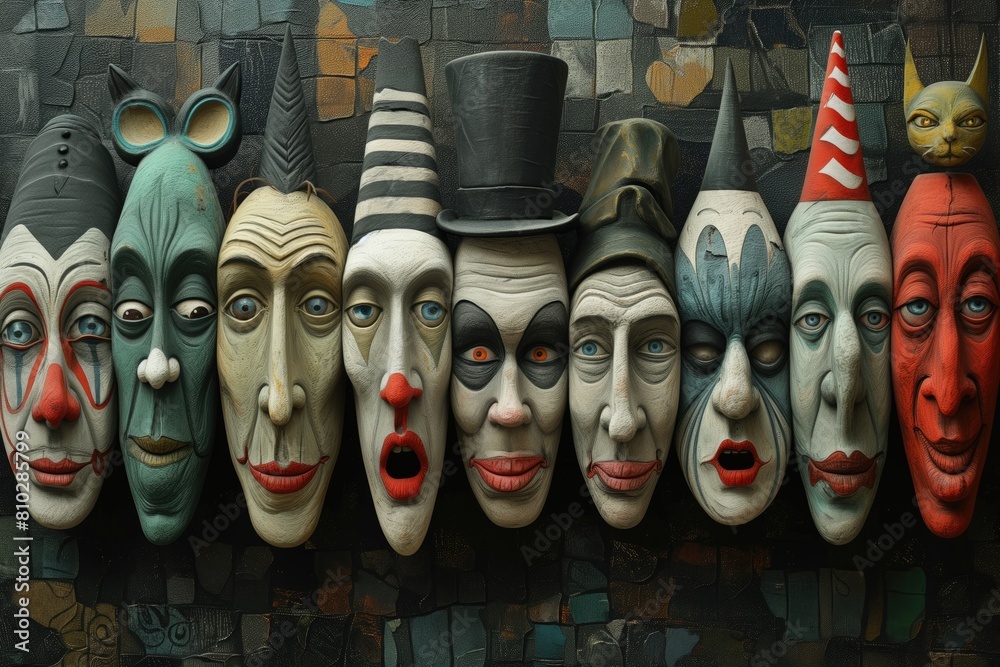 Abstract Clown Doll Sculpture Painting Person Background, Portrait ...