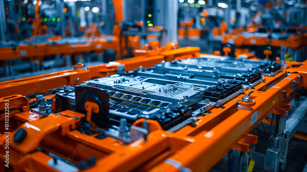 Automated Robotics Handling EV Battery Assembly Stock Photo | Adobe Stock