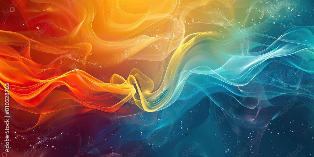 Wellness Waves: Abstract Design with Fluid Motions Depicting Positive ...