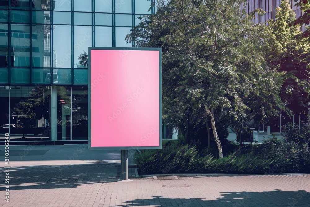 Colorful signboard mockup with Rose, bubble gum pink, neon green, and ...