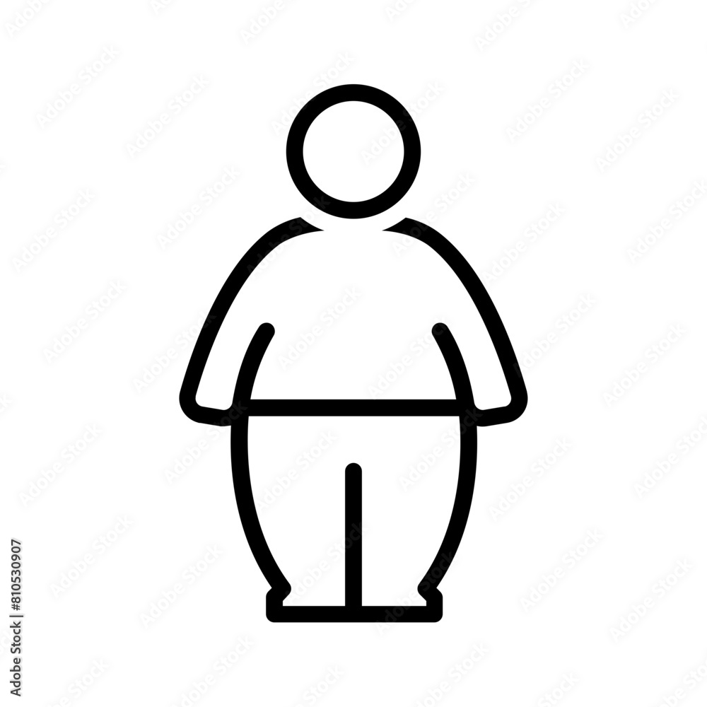 Vector black line icon for Weight gain Stock Vector | Adobe Stock