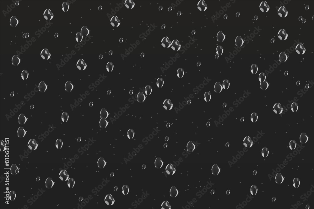 Water droplets condensation drops realistic overlay background Stock ...