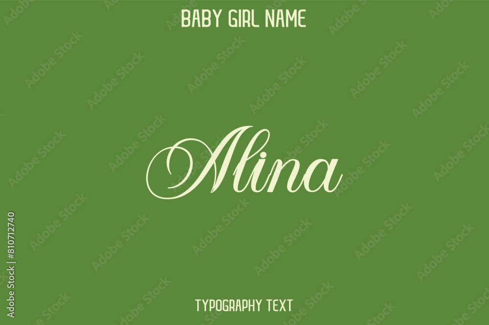 Alina Female Name - in Stylish Lettering Cursive Typography Text Stock ...