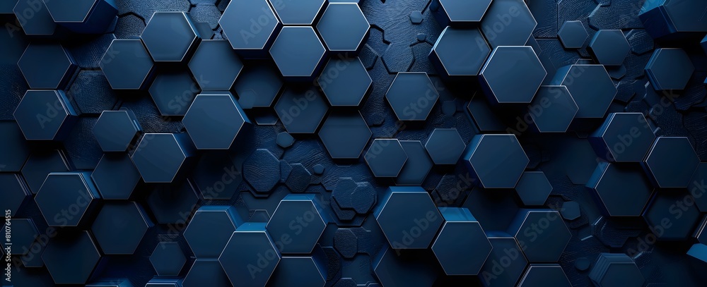 Abstract background with blue cubes. Futuristic high-tech metallic ...