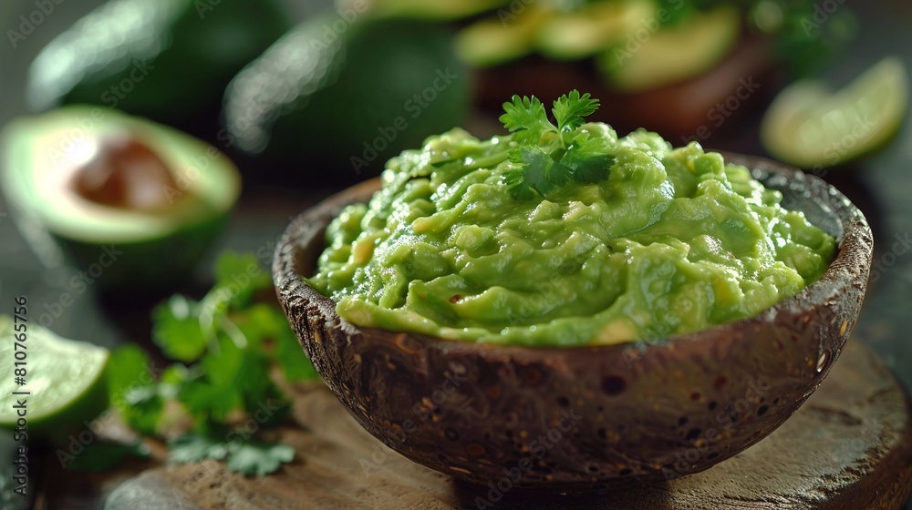 Ripe avocados mashed to perfection, their creamy texture irresistible ...
