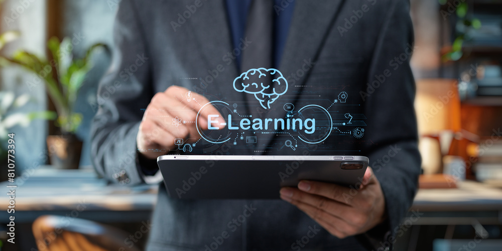 Hologram Ui shows about learning, studying, gaining knowledge ...