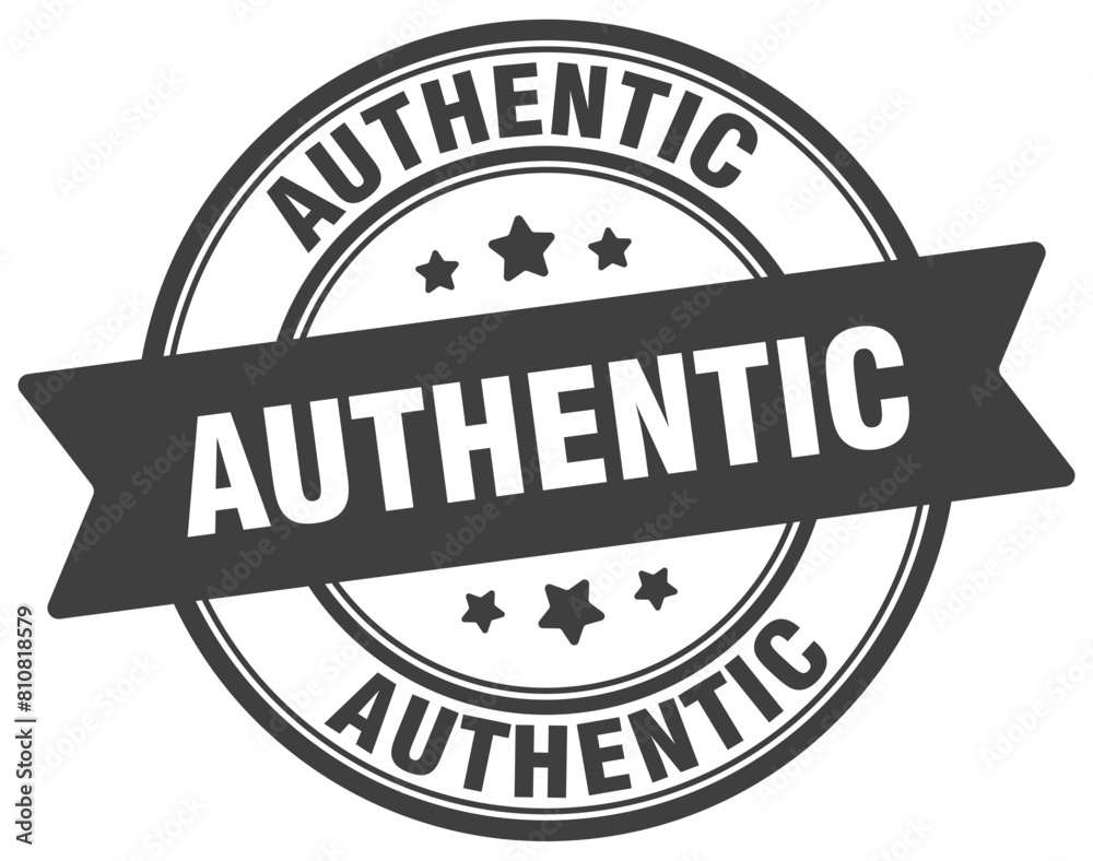 authentic stamp. authentic label on transparent background. round sign ...