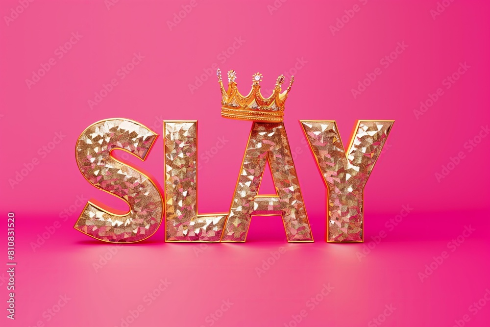 gold metallic standing 3d letters bedazzled with pink diamonds in shape ...