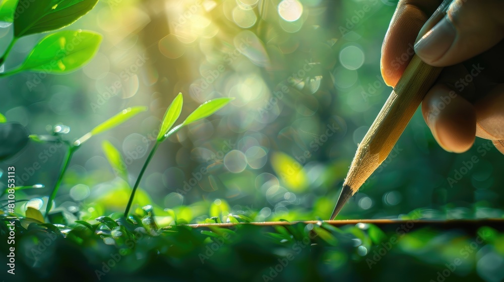 On World Environment Day picture a student s hand cradling a pencil ...