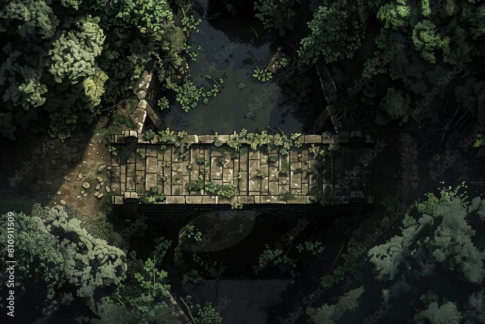 Ilustración de Stock DnD Battlemap battle, map, broken, bridge ...