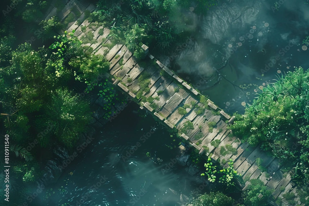 DnD Battlemap bridge, battle, map, worn, river, broken Stock ...