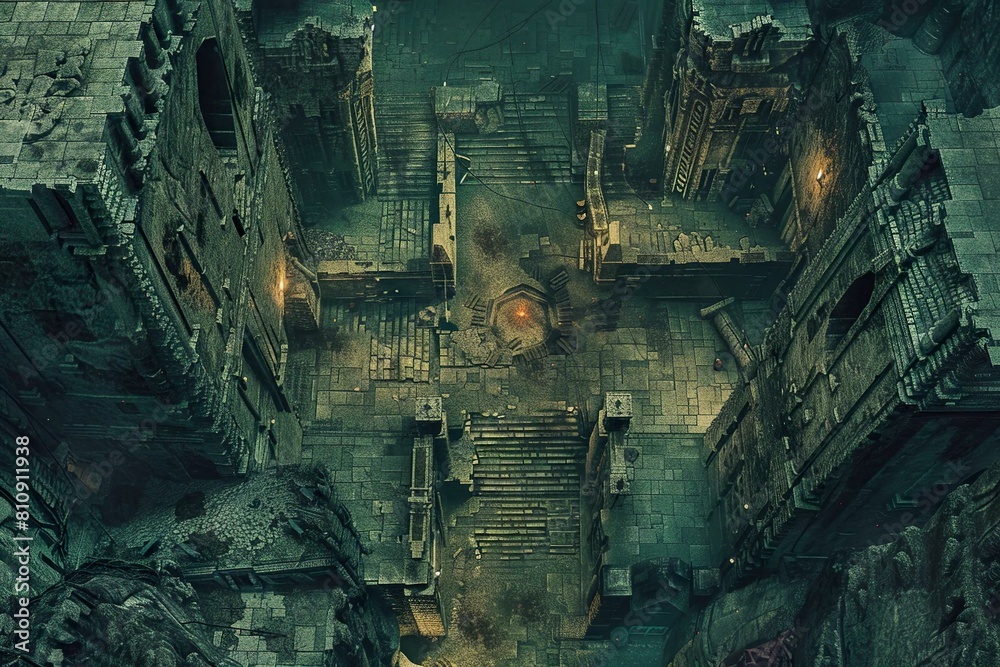 DnD Battlemap battle, map, underground, dark, setting, scene Stock ...