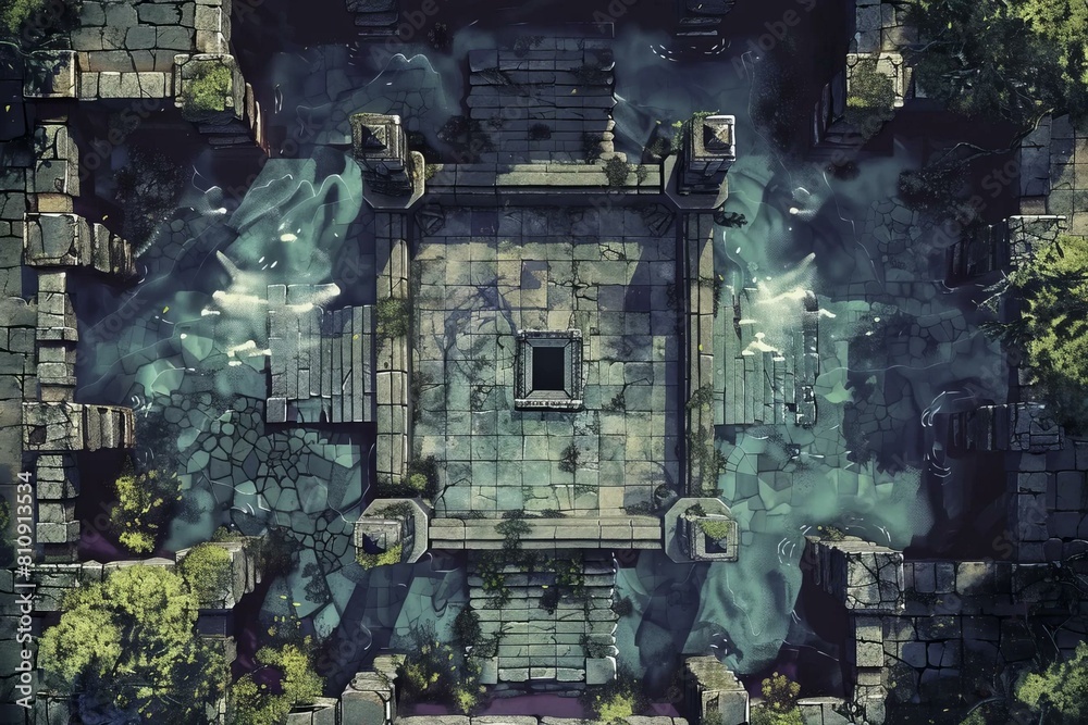 DnD Battlemap cursed, crypt, battlemap, style Stock Illustration ...