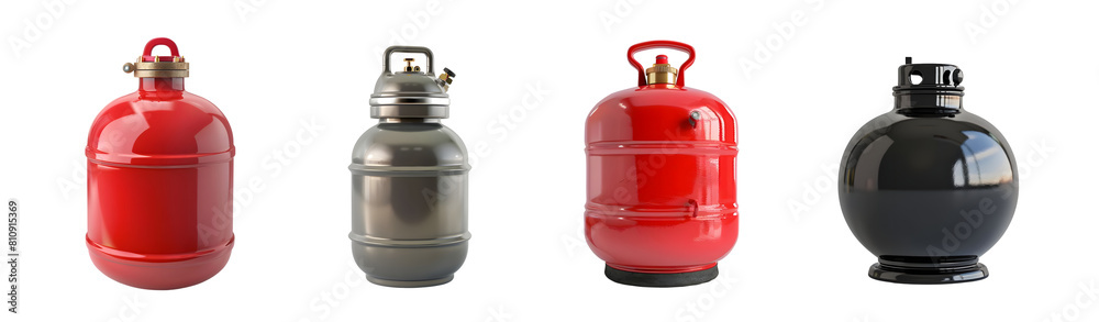 Bundle of CNG gas cylinder Isolated on transparent background, png ...