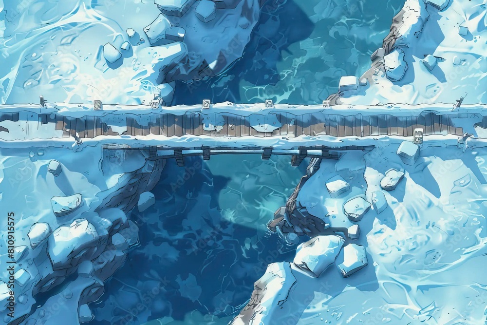 DnD Battlemap ice, bridge, battlemap, detailed, epic, fantasy Stock ...