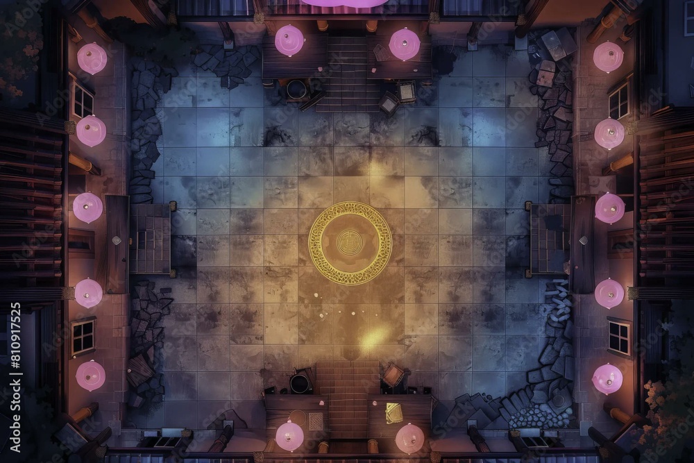 Ilustración de Stock DnD Battlemap star, chamber, battle, map, style ...