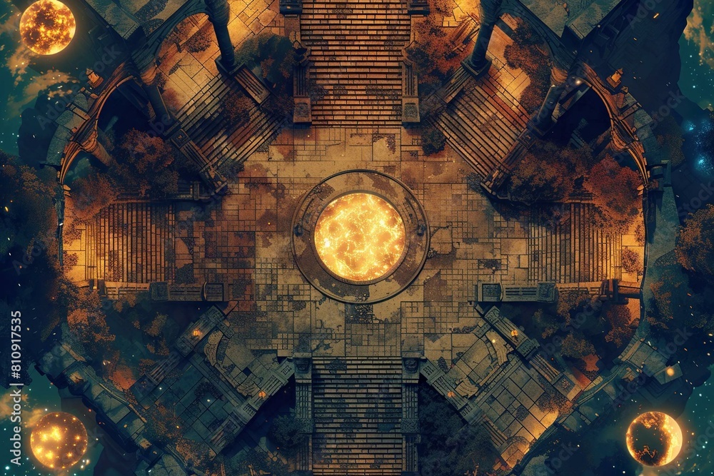 DnD Battlemap fantasy, map, gaming, detailed, battlemap, star chamber ...