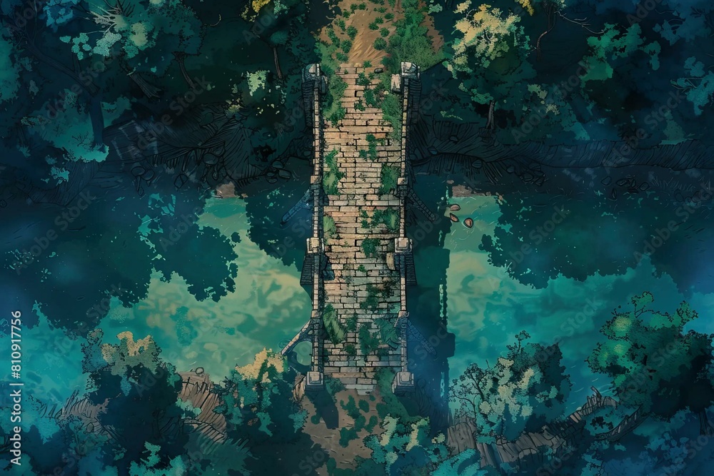 DnD Battlemap battle, map, sturdy, bridge, strategy, warfare Stock ...