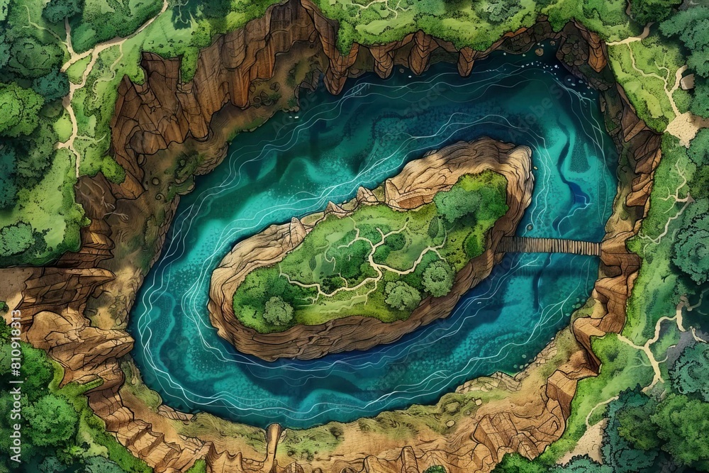 DnD Battlemap cavern, river, map, navigation, underground, simplified ...