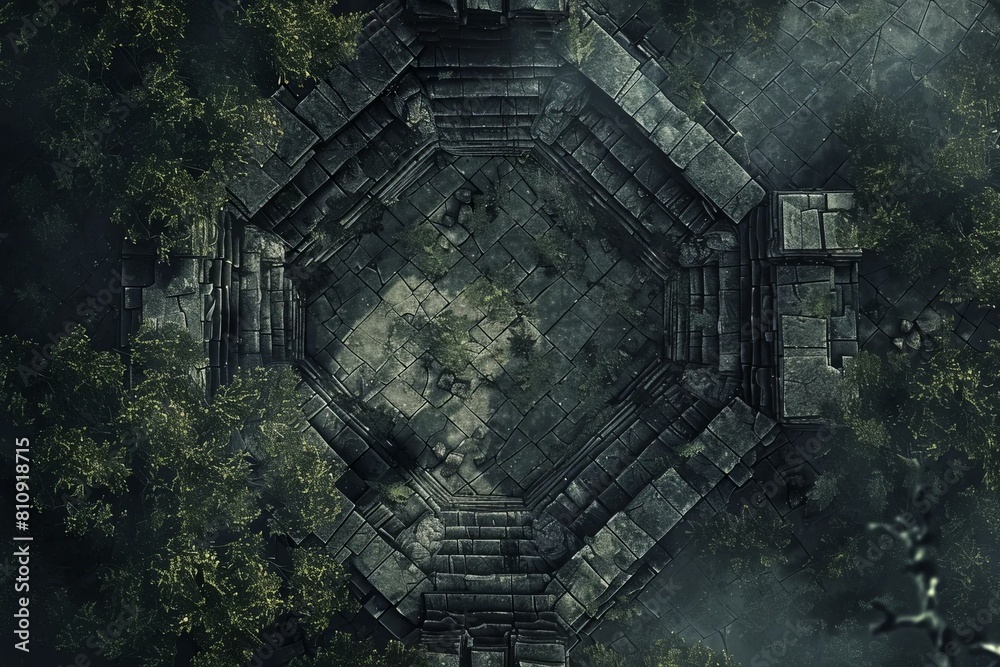 DnD Battlemap battle, map, wraith, crypt, moody, atmosphere 素材庫插圖 ...