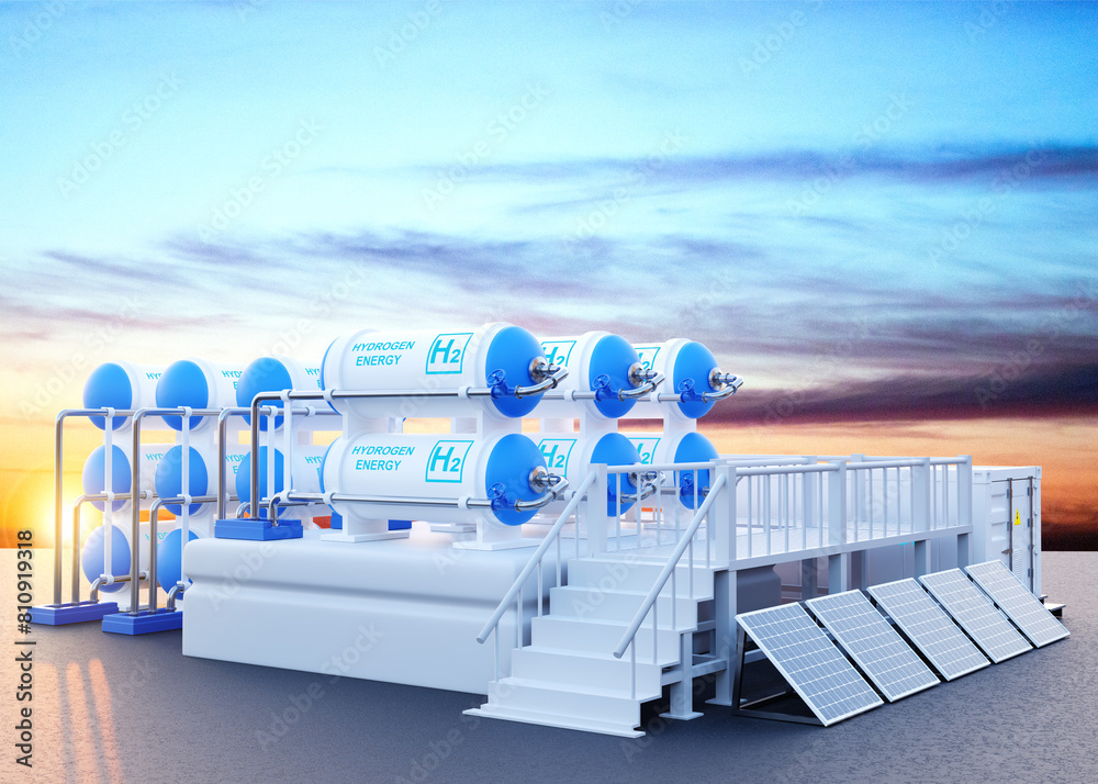 Green Hydrogen factory concept .Hydrogen gas pipeline for clean electricity. Hydrogen production ...