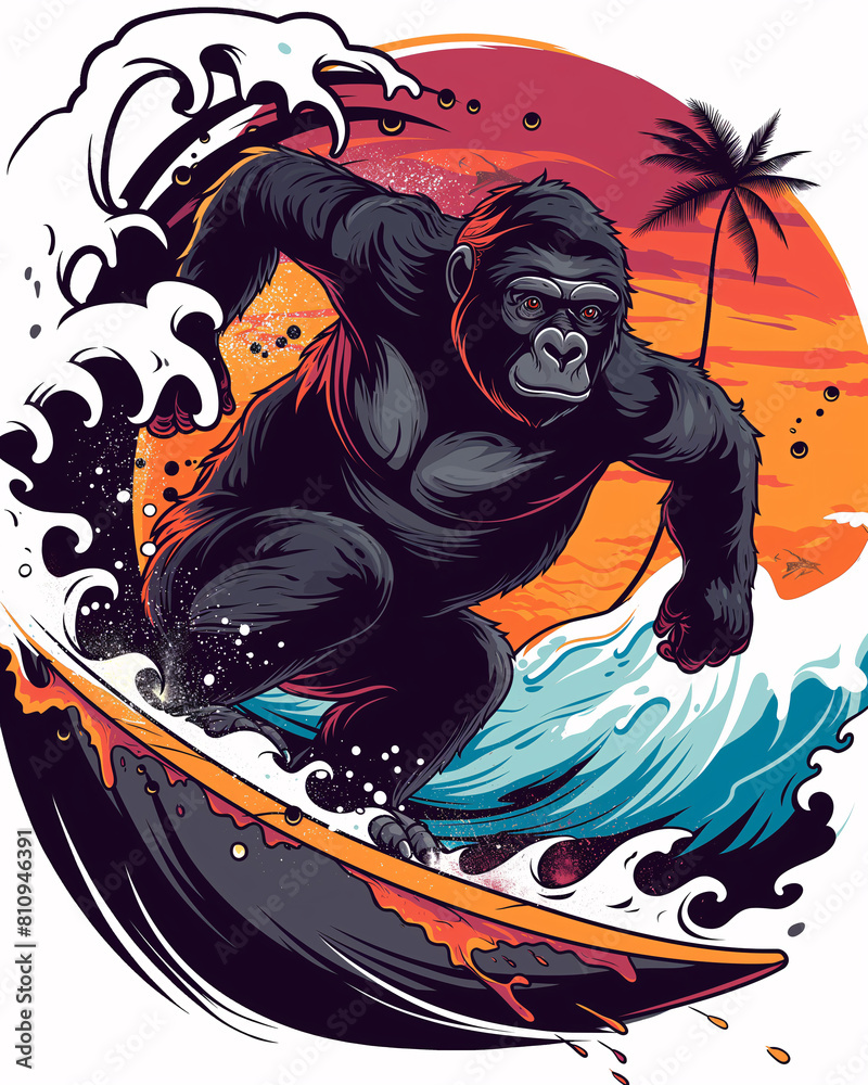 Ape Adventures” Illustrations show an ape skateboarding (APE SKATING ...
