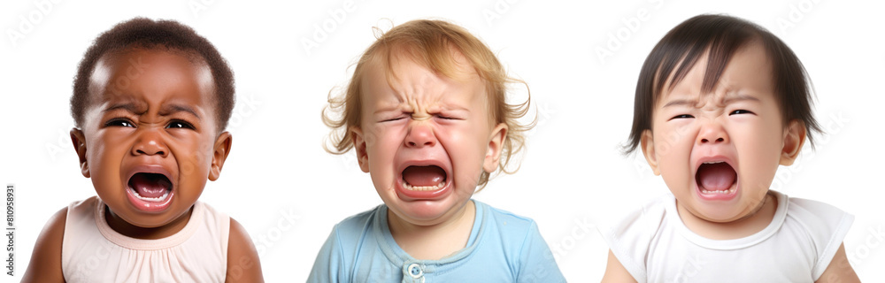 Crying babies png cut out element set Stock Illustration | Adobe Stock