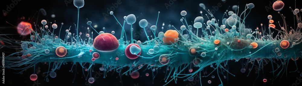 Closeup view of phloem cells under a microscope, showing their ...