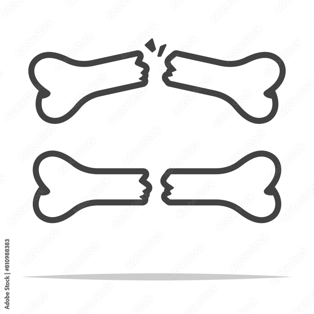 Broken bone fracture outline icon transparent vector isolated Stock ...