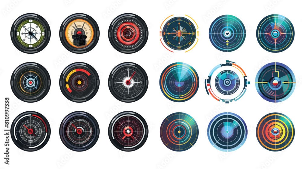 Target navigation, sniper weapon mark cursor, different focus military ...