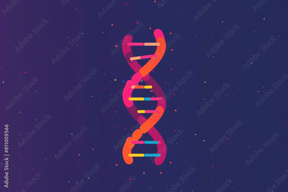 DNA flat design front view chromosome mapping animation ...