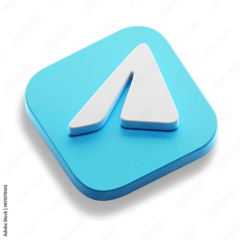 telegram chat app isometric concept logo icon element in round corner ...
