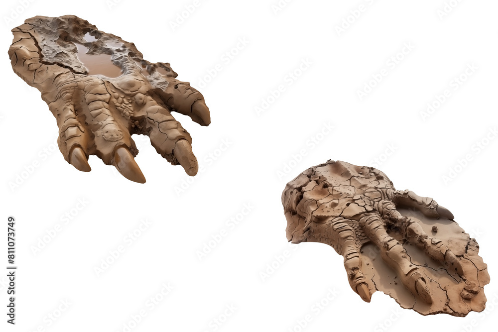 Stockillustrationen Mud dinosaur footprint PNG Isolated on Transparent ...