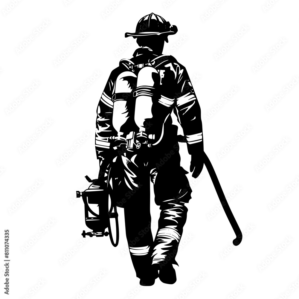 Image vectorielle Stock Firefighter Clipart, Fire Department Svg, Fire ...