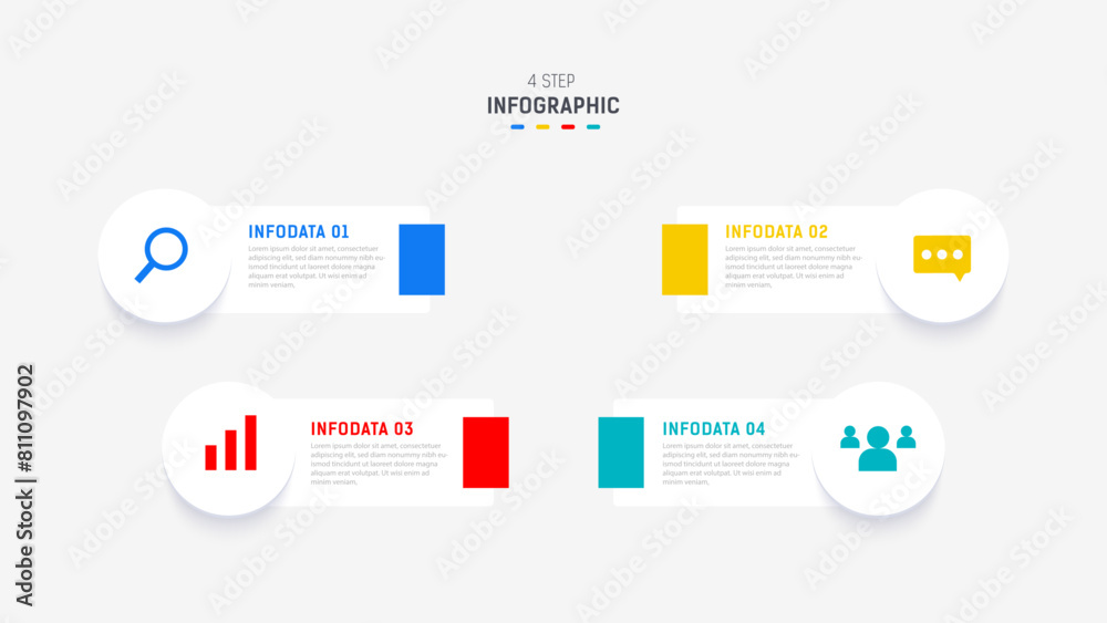 Four Step Infographic element design Vector template for presentation ...