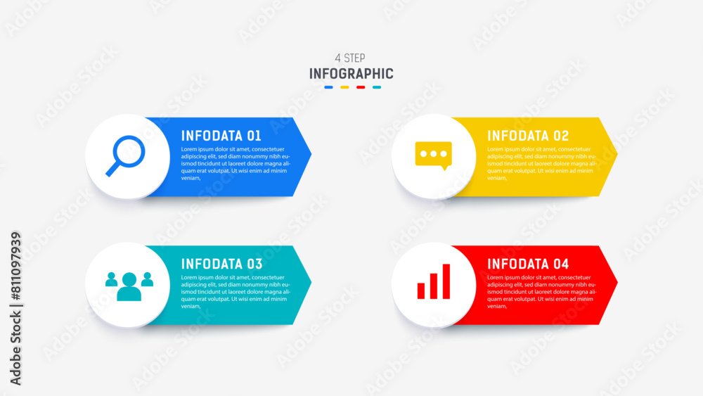 Four Step Infographic element design Vector template for presentation ...