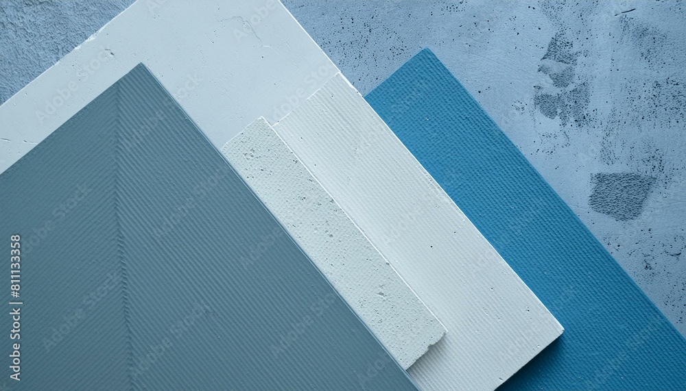 geometric concrete design moodboard color palette blue texture ...