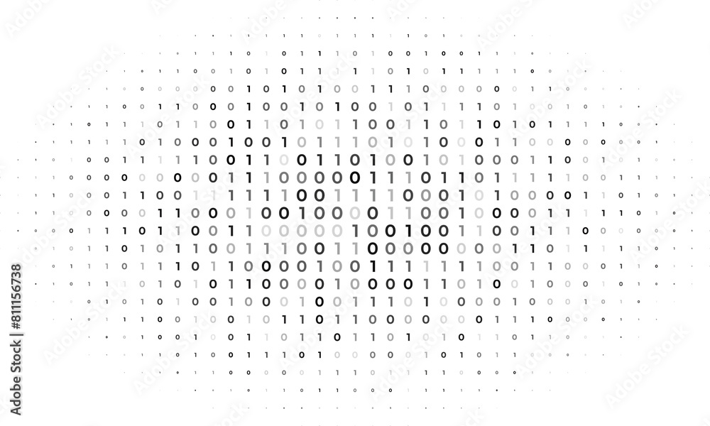 Vector streaming binary code background. Data and technology, decryption and encryption ...