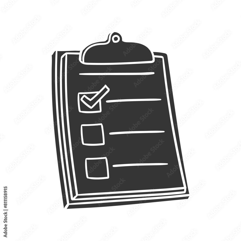 List Task Icon Silhouette Illustration. Checkbox Vector Graphic Pictogram Symbol Clip Art ...