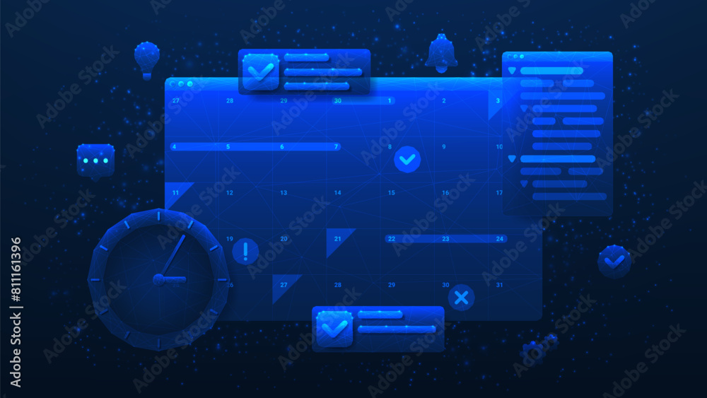 Planning schedule concept banner. Polygonal vector illustration with ...