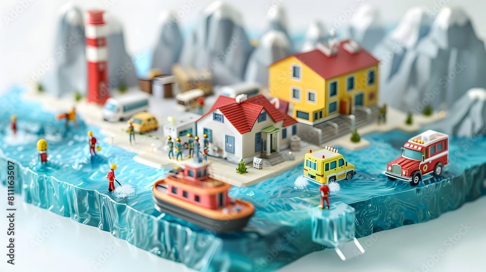 Isometric 3D Cute Icon: Disaster Preparedness Coordinator Executing ...